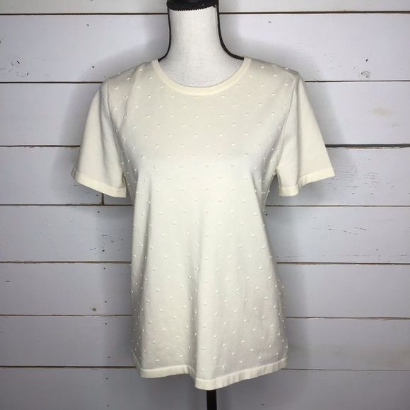 Anne Klein | Tops | New Anne Klein Popcorn Blouse Shortcrew Neck | Poshmark